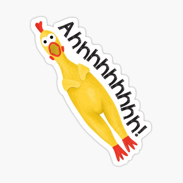"Screaming Rubber Chicken" Sticker for Sale by JennyWilburn | Redbubble