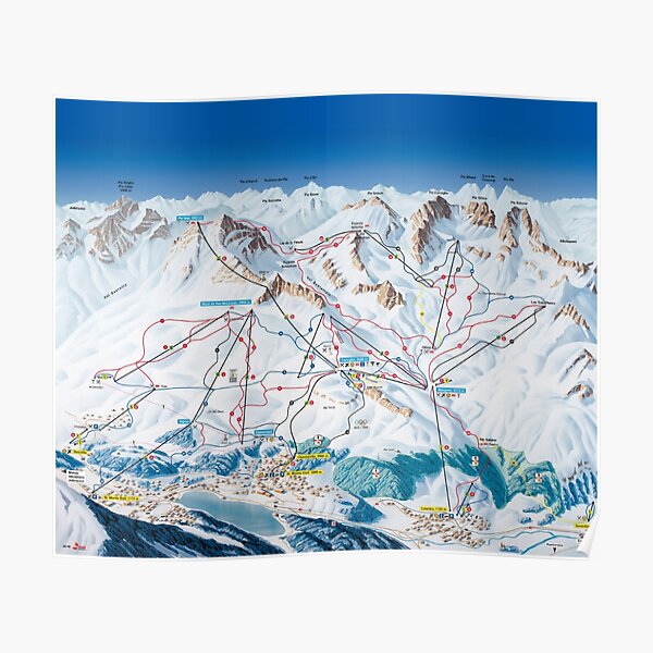 "St. Moritz Corviglia Ski Trail Map" Poster by fungus50 | Redbubble