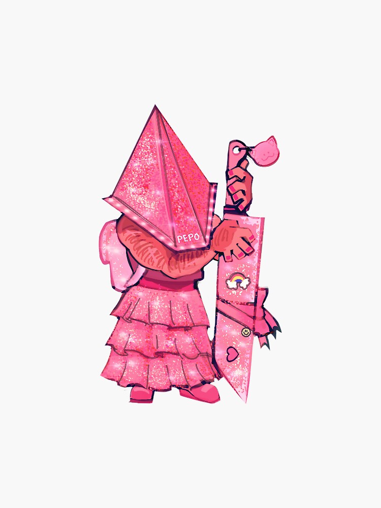 "Pink Pyramid Head" Sticker for Sale by Peptoo | Redbubble