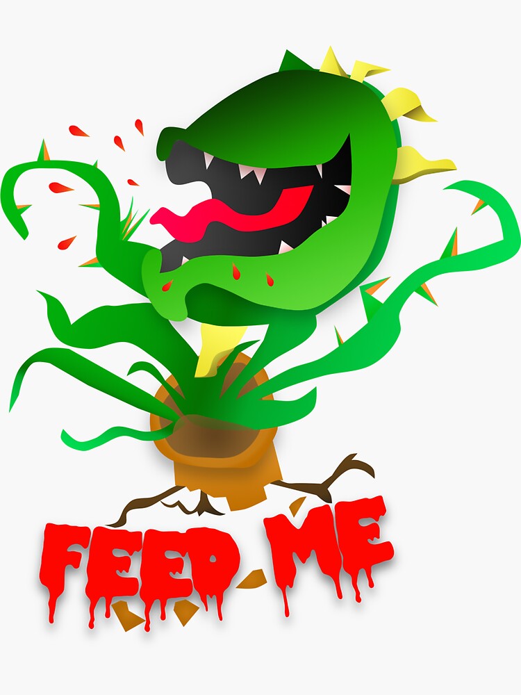 "Feed Me" Sticker for Sale by aribluestein | Redbubble