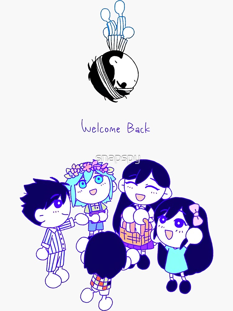 "Omori Basil Welcome Back Sticker - Omori Basil Tshirt" Sticker for ...