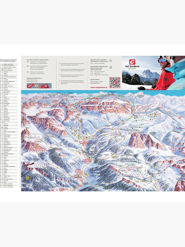 "Val Gardena Ski Area Map" Tapestry by fungus50 | Redbubble