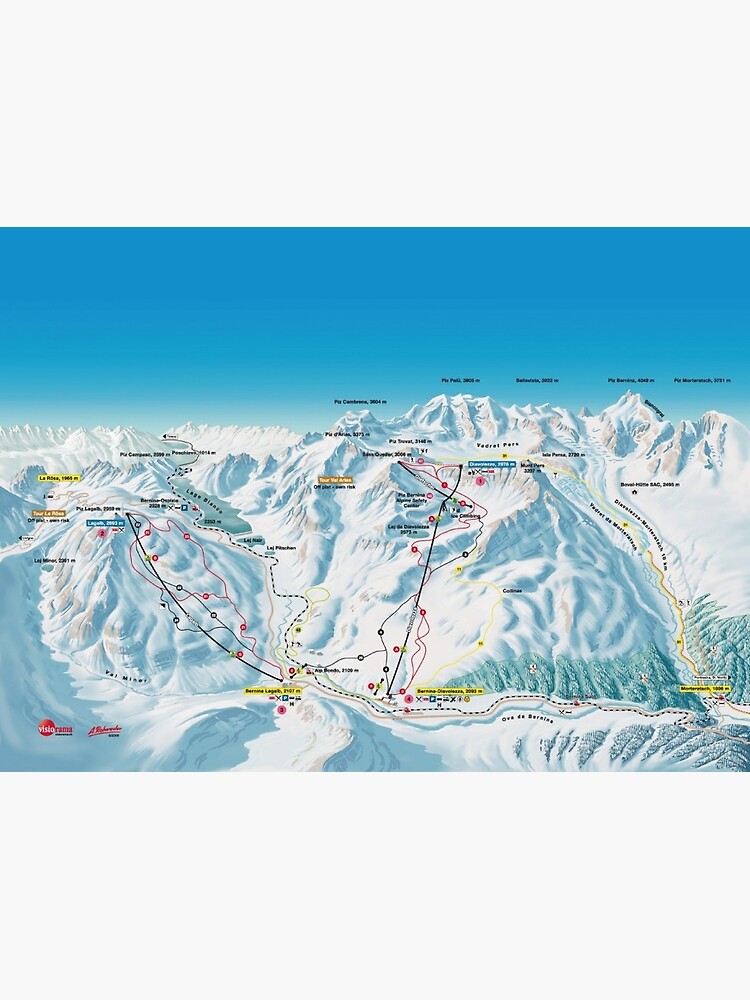 "St. Moritz Diavolezza Ski Area Map" Poster by fungus50 | Redbubble