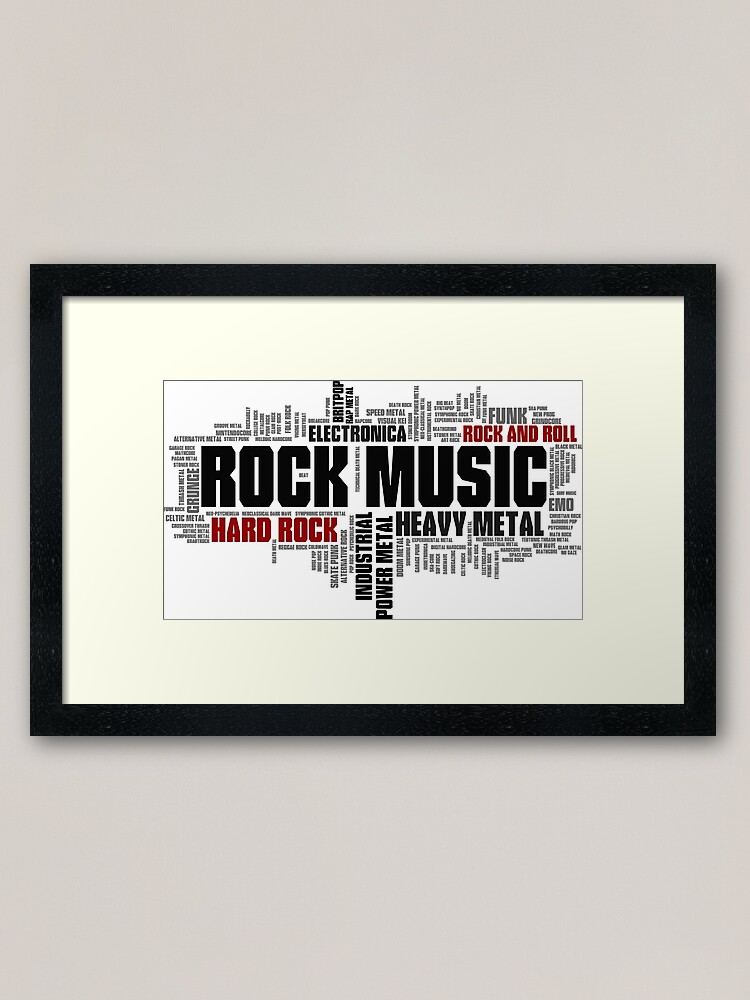"Rock Music Genres" Framed Art Print for Sale by RestlessSoul | Redbubble