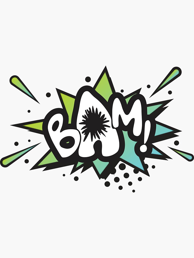 "BAM Comic text style" Sticker for Sale by RedbubblesTrend | Redbubble