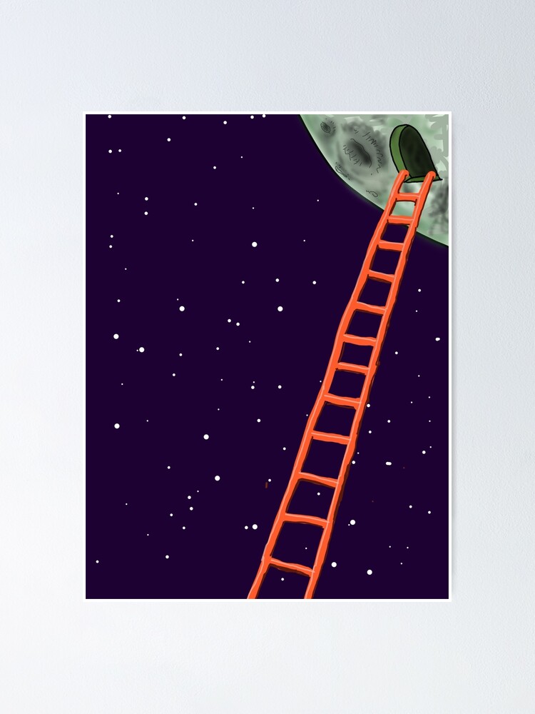 "Moon Ladder" Poster for Sale by FingerlimeArt | Redbubble