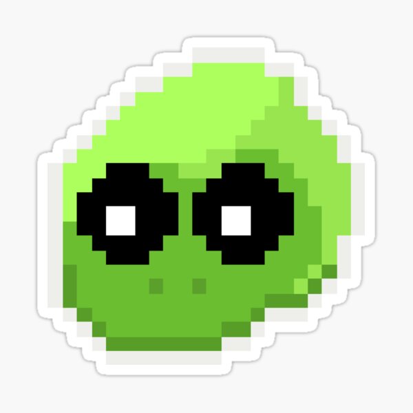 "Green alien pixel art " Sticker for Sale by Chill-Clouds | Redbubble