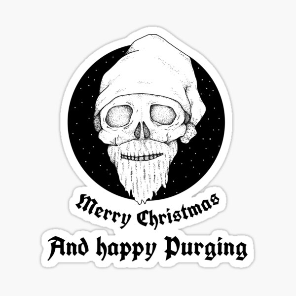 "Merry Christmas And happy Purging - Skull" Sticker for Sale by PWstore ...