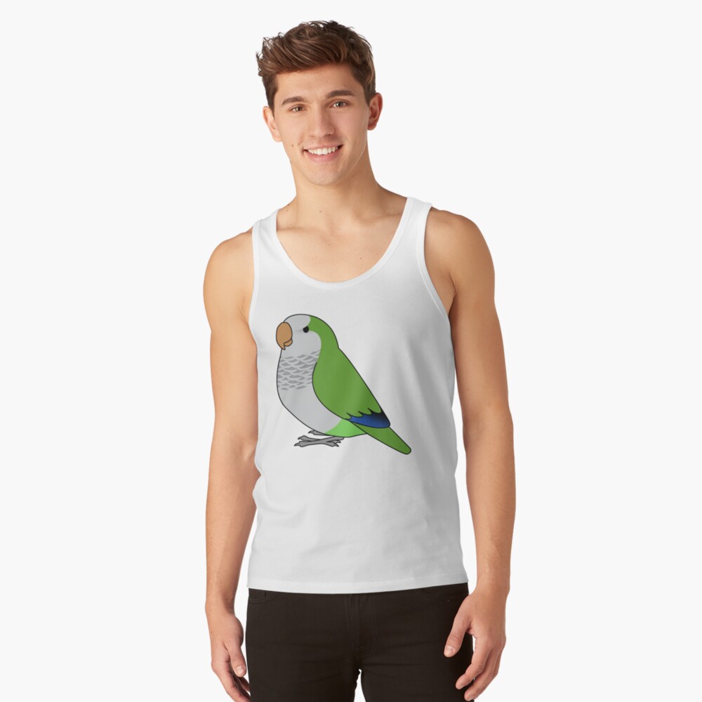 "Fluffy wild green quaker parrot cartoon drawing" Sticker for Sale by ...