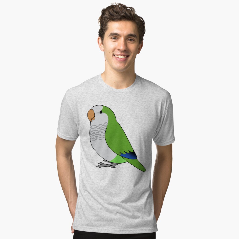 "Fluffy wild green quaker parrot cartoon drawing" Sticker for Sale by ...
