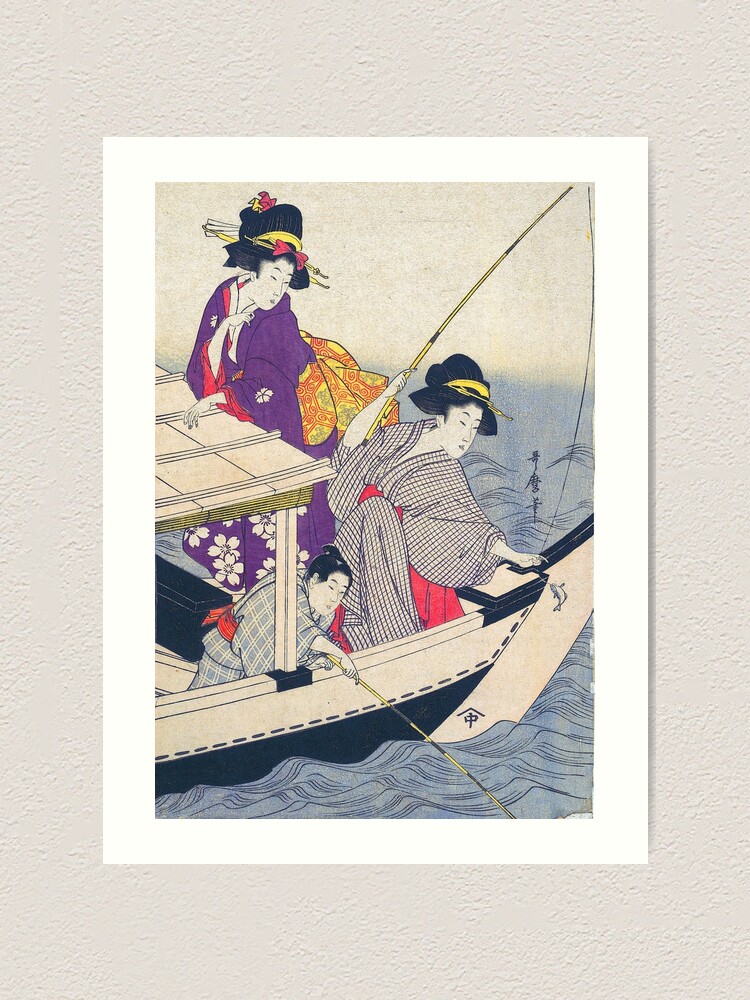 "18th century Kitagawa Utamaro Japanese restoration fishing boat" Art ...
