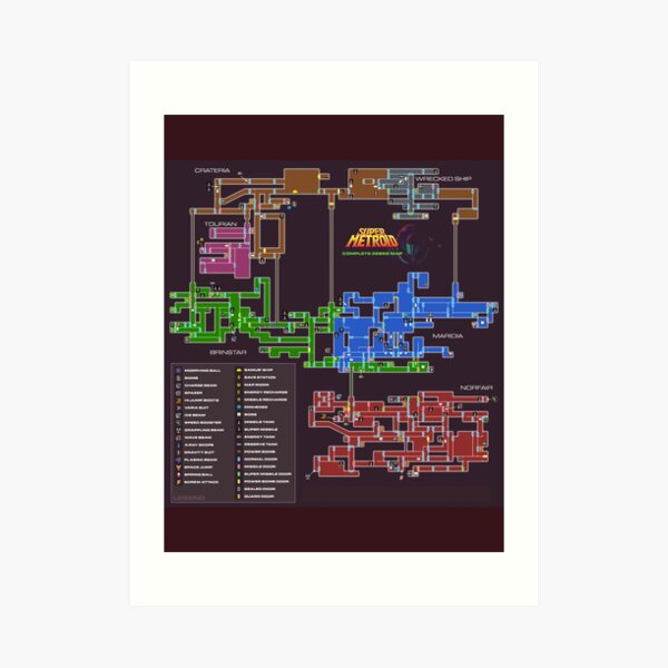 "Planet Zebes Map" Art Print for Sale by Double-Ghost | Redbubble