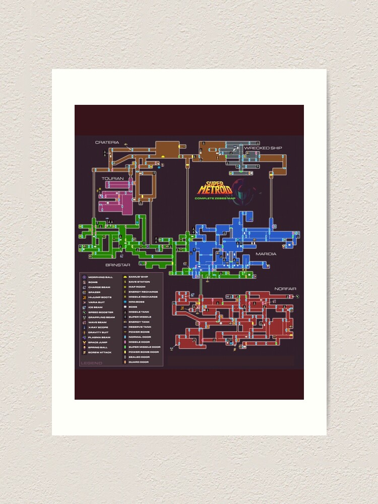 "Planet Zebes Map" Art Print for Sale by Double-Ghost | Redbubble