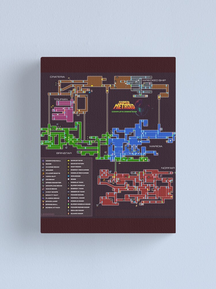 "Planet Zebes Map" Canvas Print by Double-Ghost | Redbubble
