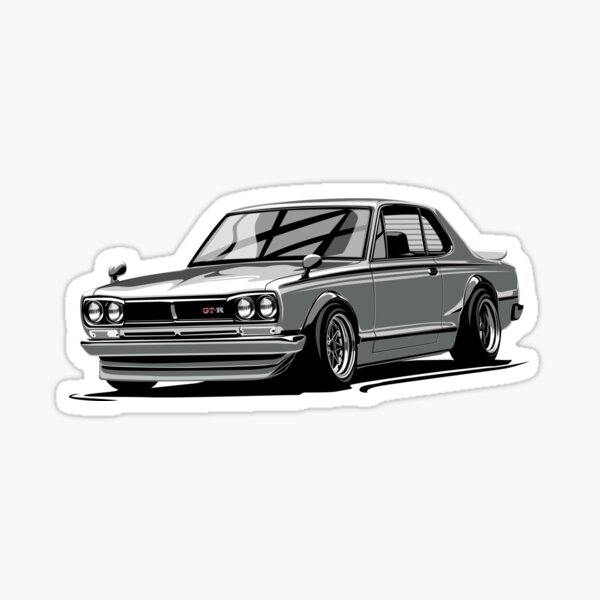 "Hakosuka gtr jdm vector art" Sticker for Sale by Rocket Shock | Redbubble