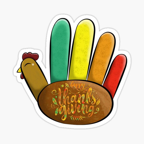 "Roasted Turkey - Thanksgiving High Five" Sticker by Mary-Mas | Redbubble