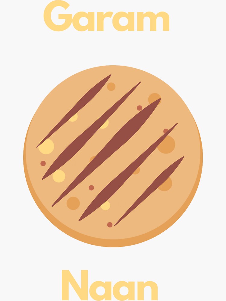 "Garam/Hot Naan" Sticker for Sale by KenjiSano | Redbubble