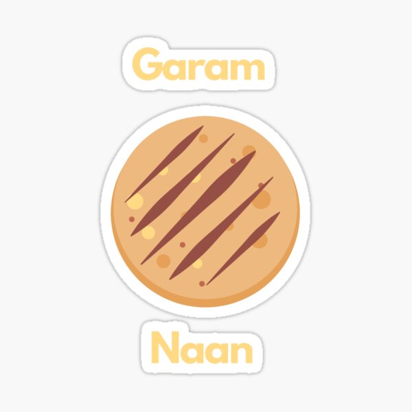 "Garam/Hot Naan" Sticker for Sale by KenjiSano | Redbubble