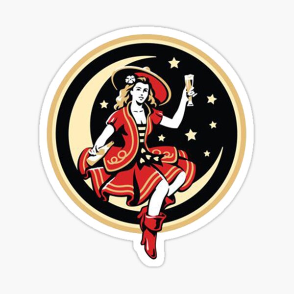 "girl sits in yellow moon" Sticker for Sale by arrynsarr | Redbubble