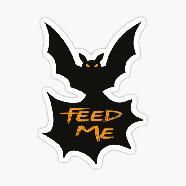 "Batzilla Says Feed Me" Sticker for Sale by zakiKhan | Redbubble