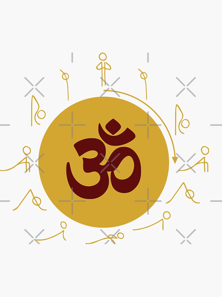 "I love Yoga Morning sun salutation ritual poses aum symbol for ...