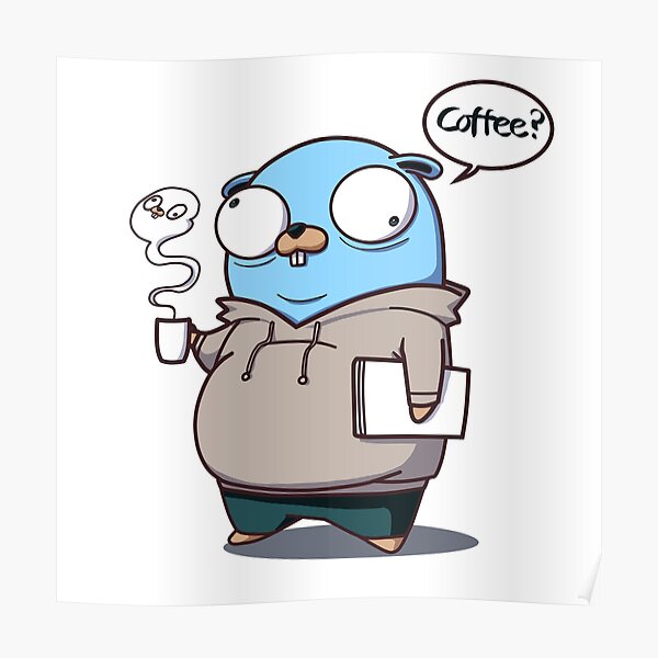"Golang Gopher Developer and His Soul" Poster by clgtart | Redbubble