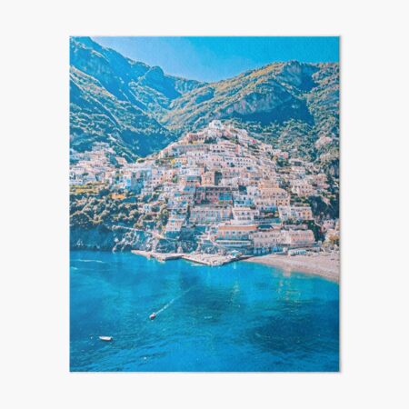 "Positano Beach, Amalfi Coast, Italy" Art Board Print for Sale by Sofia-Draws | Redbubble