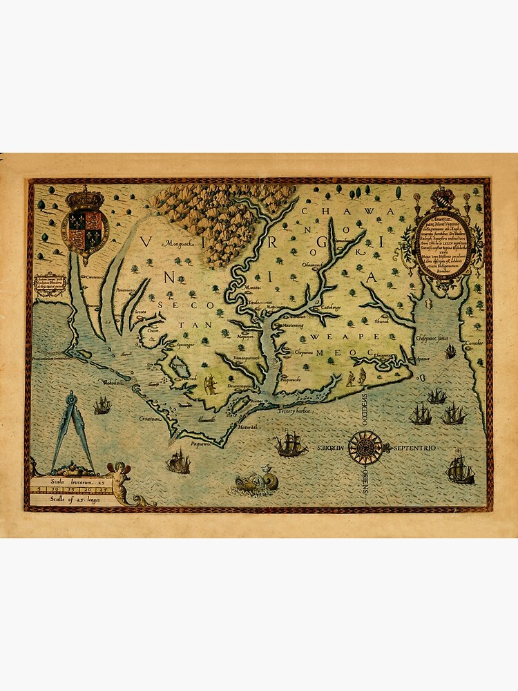 "Map Of Virginia 1590" Poster for Sale by mollyfare | Redbubble
