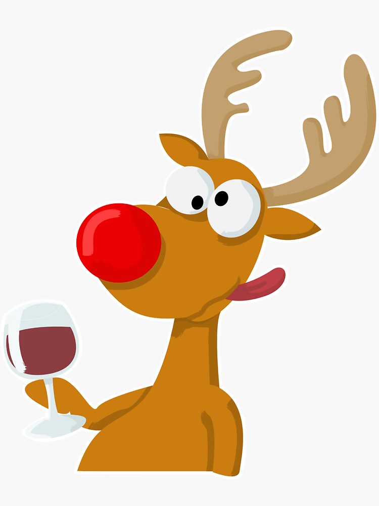 "Drunken Rudolf" Sticker by 20six | Redbubble