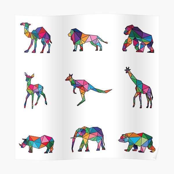 "Art Of Zoo Stickers Pack, Zoo Animals Multi Stickers, Zoo Art" Poster ...