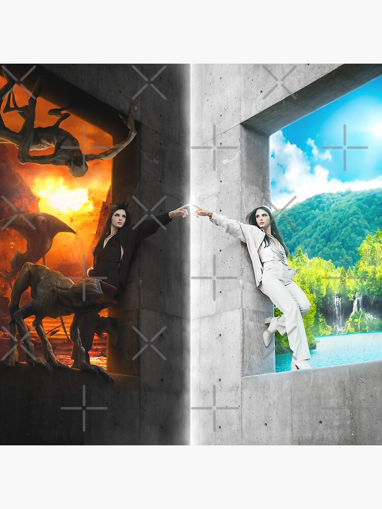 "Paradise vs Hell, Good vs Evil" Poster by Karim-Shaarawy | Redbubble