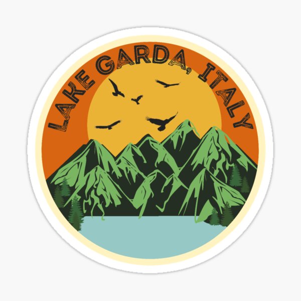 "Lake Garda, Lago Di Garda Italy - Nature Retro Vintage" Sticker for ...
