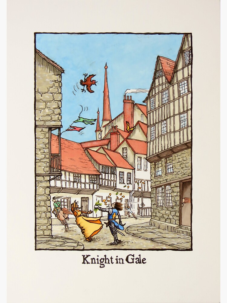 "Knight in Gale - Medieval humour" Sticker for Sale by MNoblestudio ...