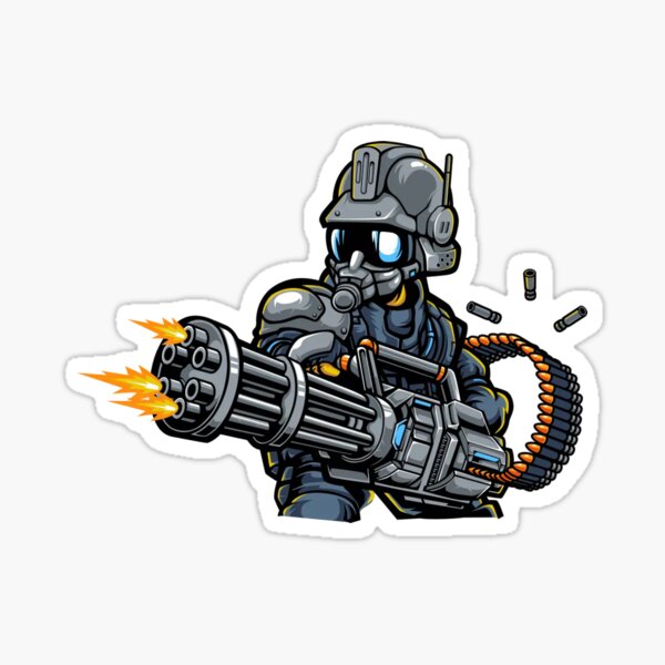 "Soldier, machine gun " Sticker for Sale by NClimate | Redbubble