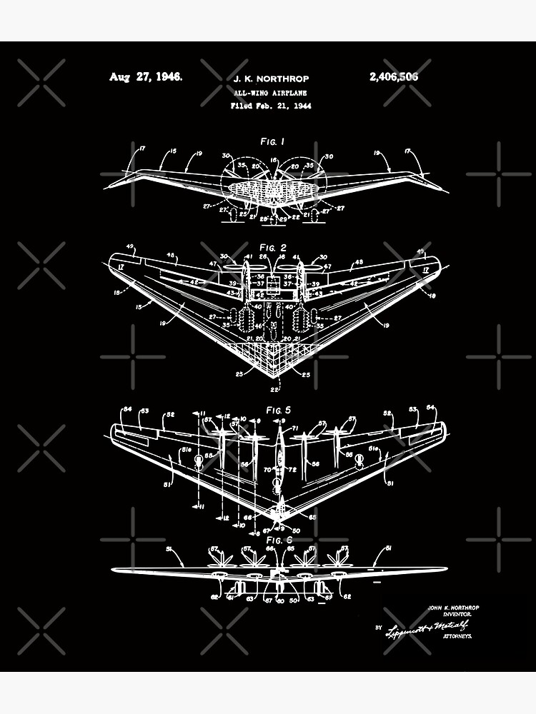 "Flying Wing Vintage Patent 1944" Poster for Sale by PukekoKiwi | Redbubble