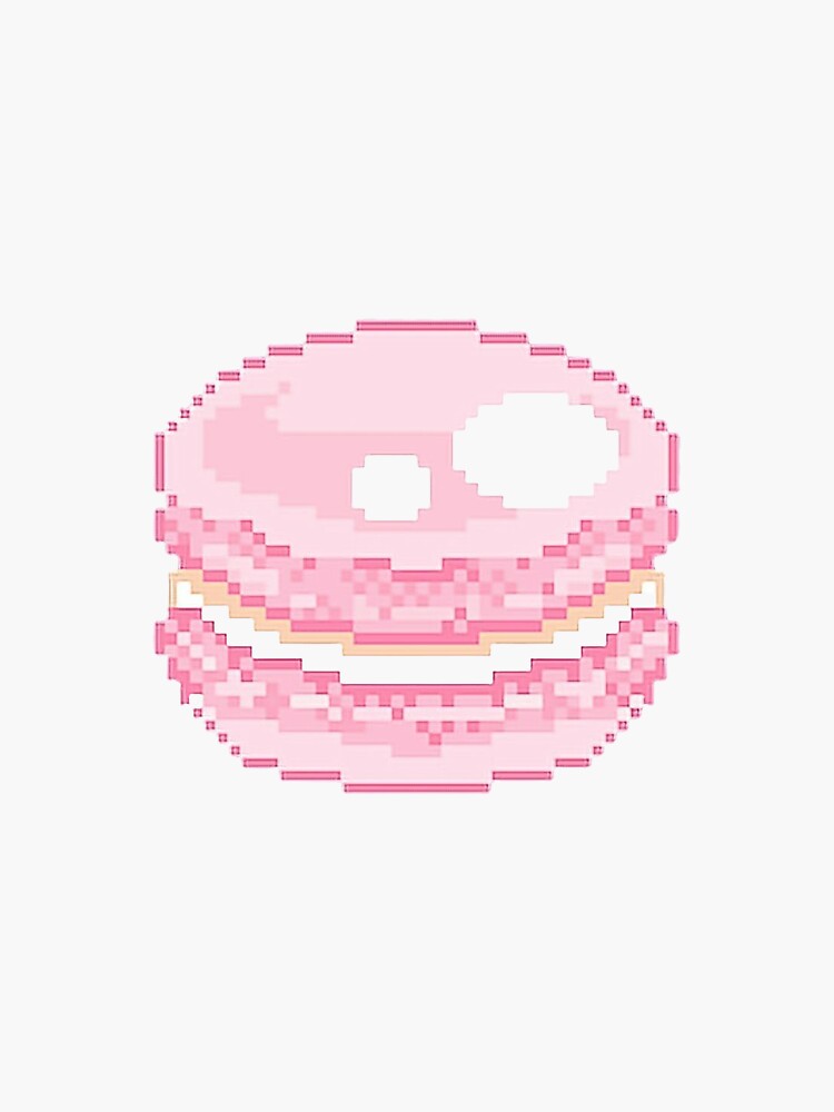 "Pink pixel macaroon" Sticker by Anonylove | Redbubble