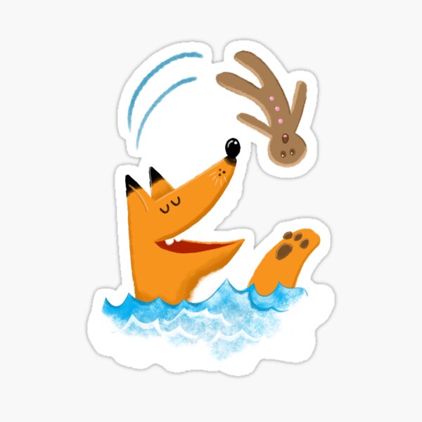 "The fox and the gingerbread man" Sticker for Sale by jasmineberry ...