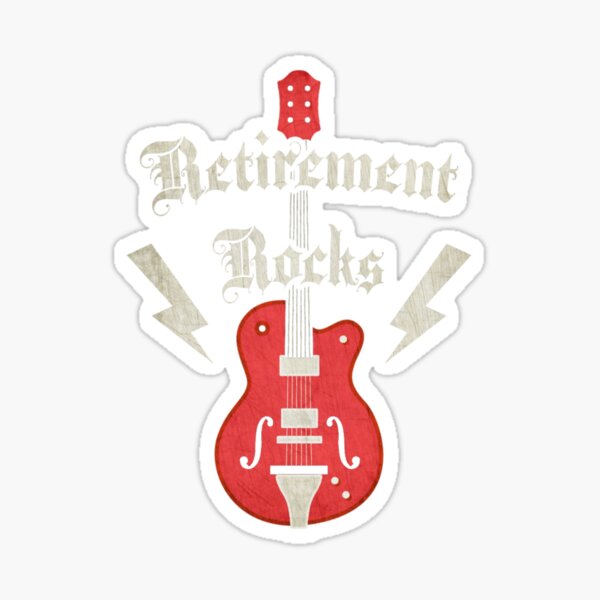 "Retirement Rocks Guitar Lightning Bolts Retiree Musician Rocker ...