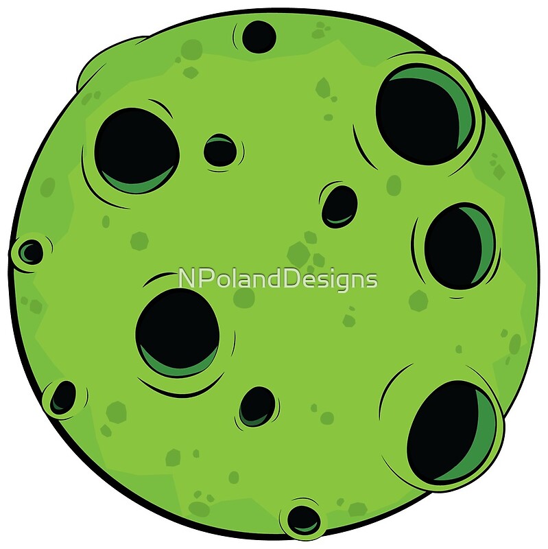 "Green Cartoon Planet Sticker" by NPolandDesigns | Redbubble