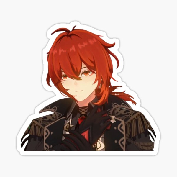 "diluc | genshin impact sticker" Sticker for Sale by aesvtics | Redbubble