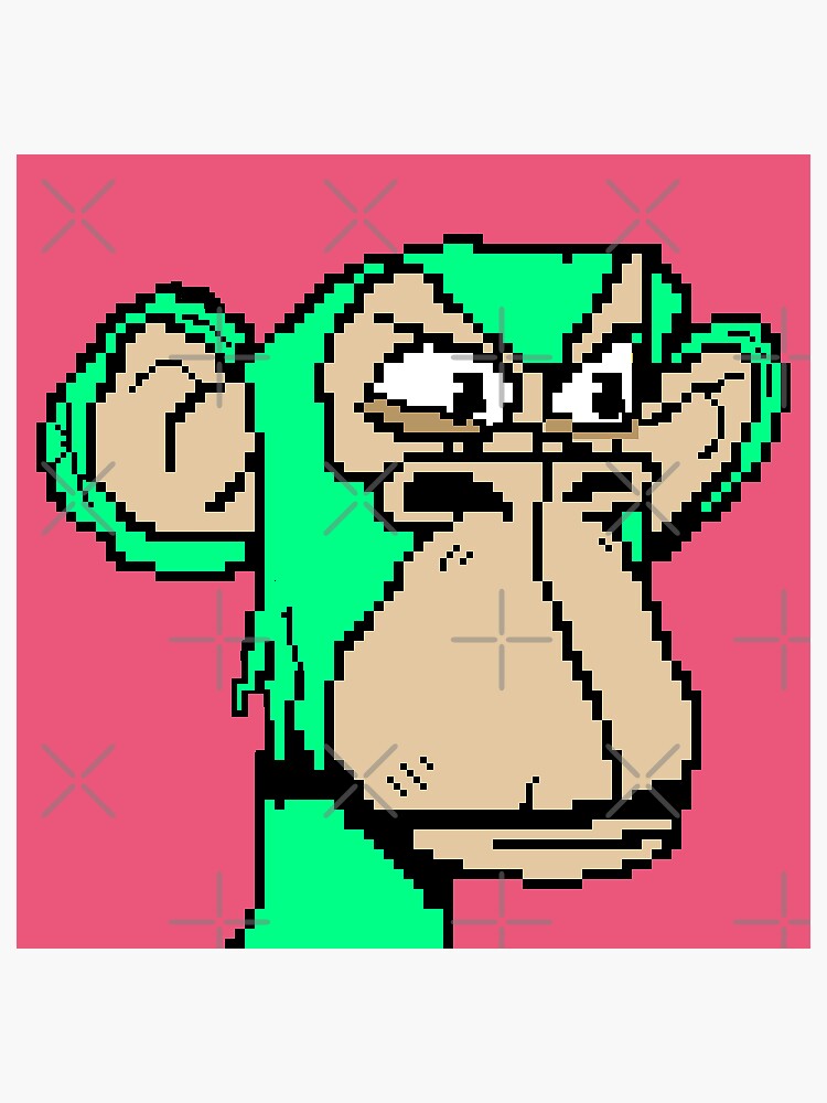 "CRAZY NFT:Bored CryptoPunks Ape Yacht Club " Sticker for Sale by ...