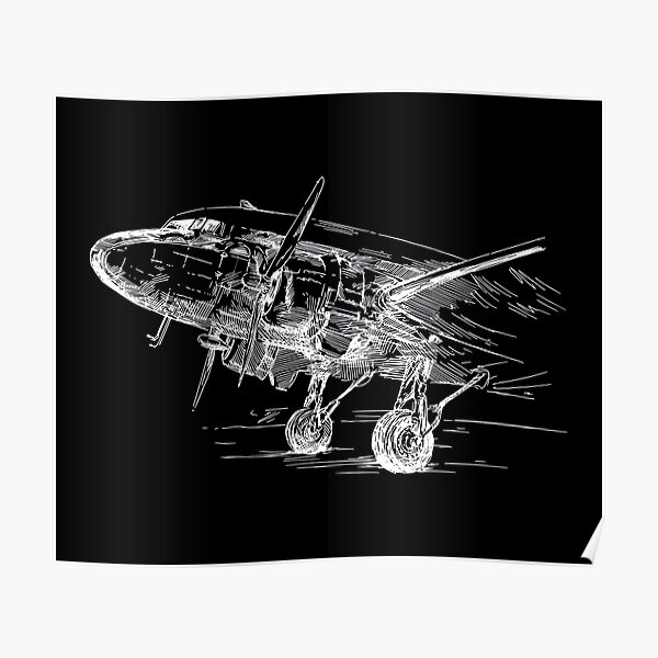 "Douglas C-47 Skytrain Drawing" Poster by magazinecombate | Redbubble