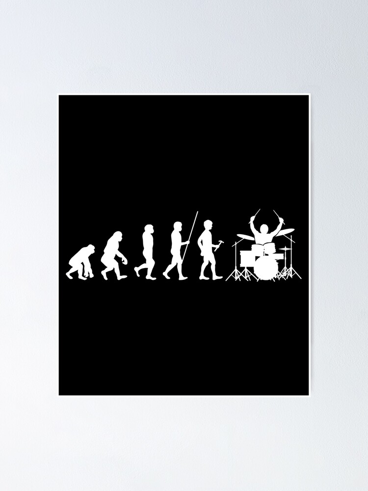 "Human Evolution Drummer design" Poster for Sale by theodoros20 | Redbubble