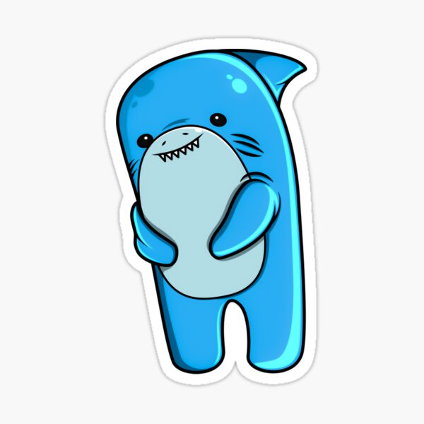 "Funny Gaming Noob - Pet Show Shark Fin Studios Mascot" Sticker for ...
