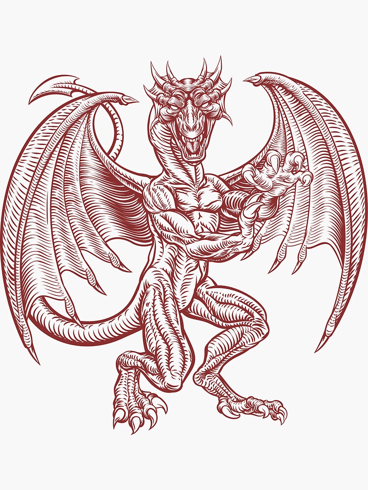 "Chinese Winged Serpent" Sticker for Sale by Lifestylesh | Redbubble