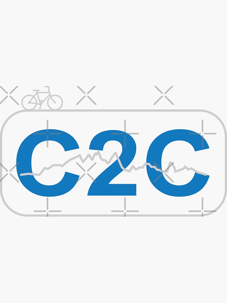 "C2C Cycle Challenge Route blue/white" Sticker for Sale by ...