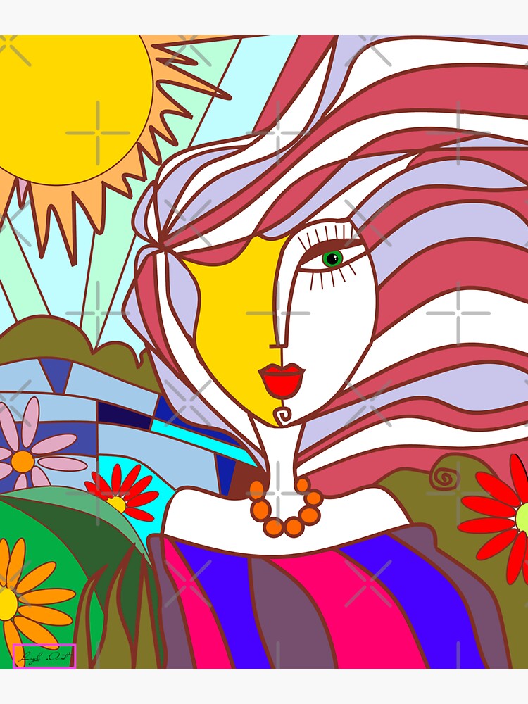 "sunny day Abstract Painting" Sticker for Sale by Boumehraz | Redbubble