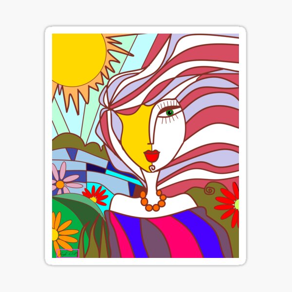 "sunny day Abstract Painting" Sticker for Sale by Boumehraz | Redbubble