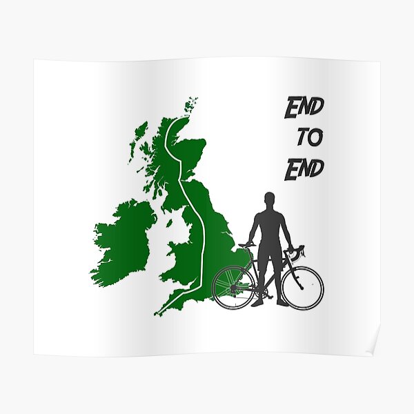 "End To End Cycle Challenge (green/black)" Poster by cycleexplorers ...