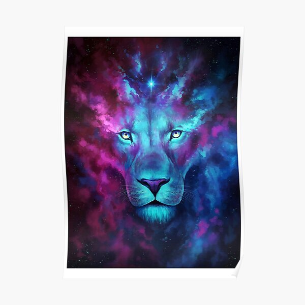 "Fantasy Galaxy Nebula Lion " Poster by GraziaDesigner | Redbubble